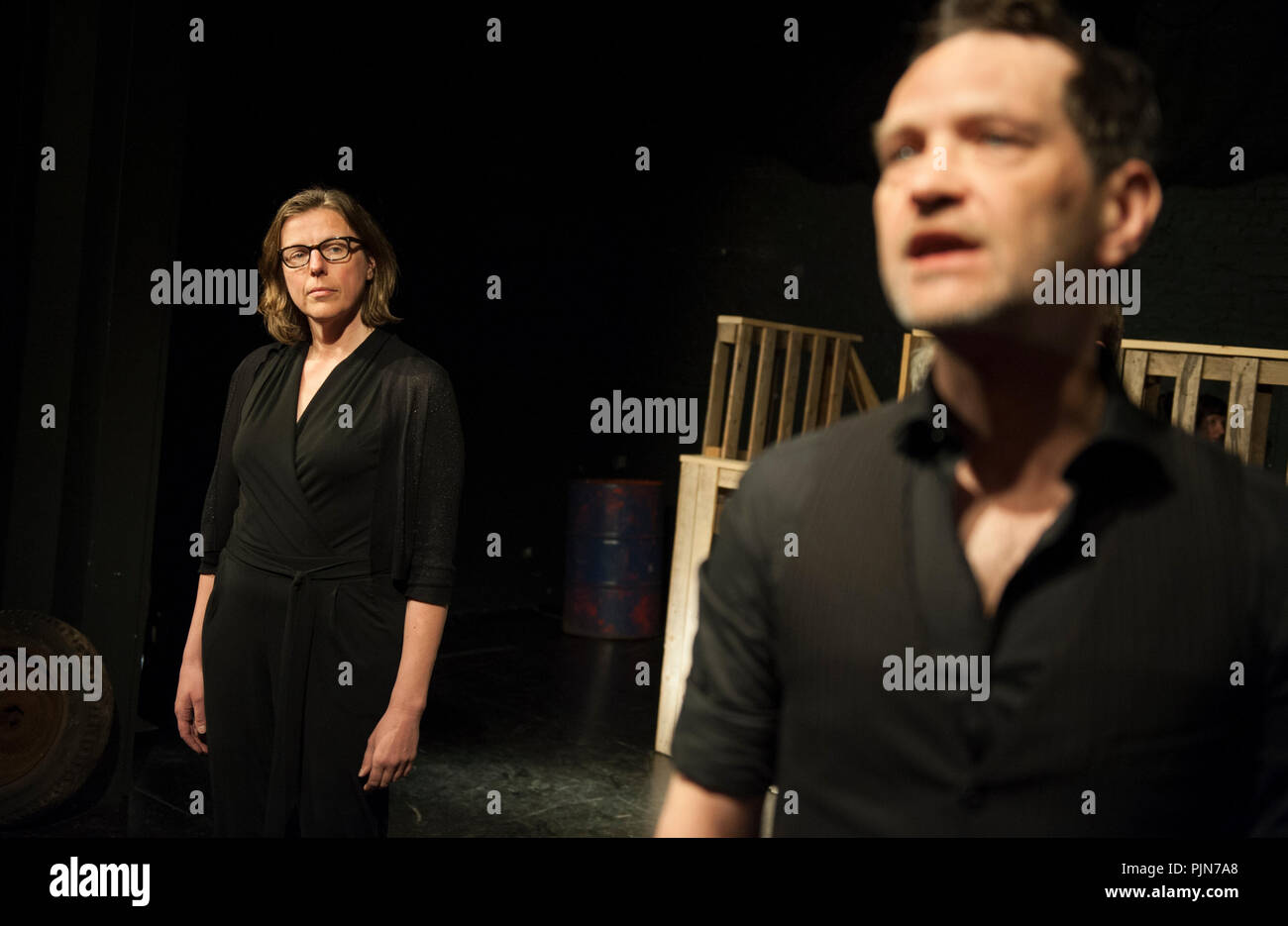 Theatre company De Reynaertghesellen playing Hamlet from Piet Arfeuille ...