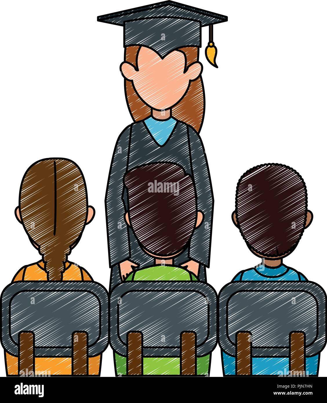 woman student graduated with students class Stock Vector Image & Art ...