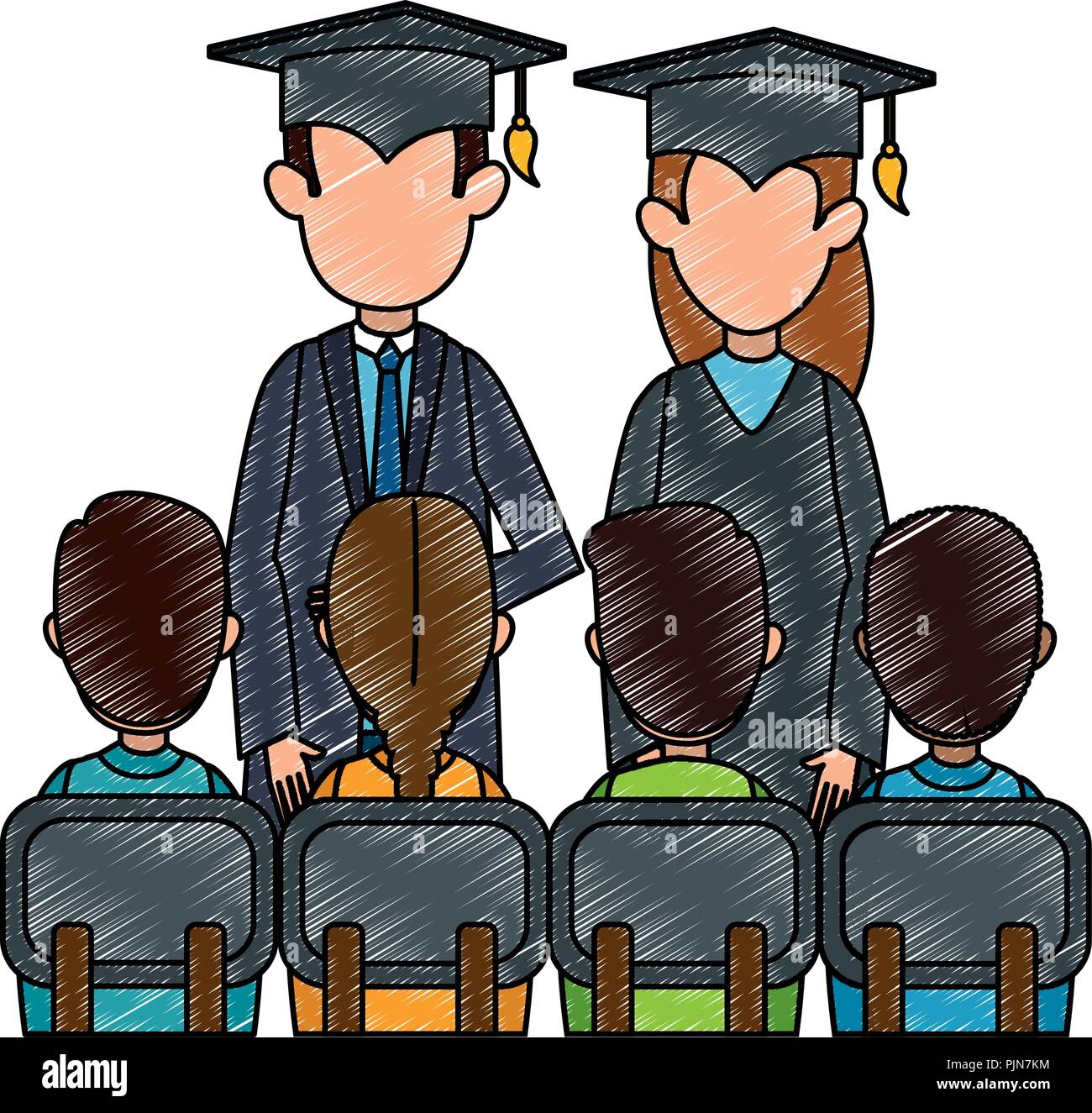 couple students graduated with class Stock Vector Image & Art - Alamy