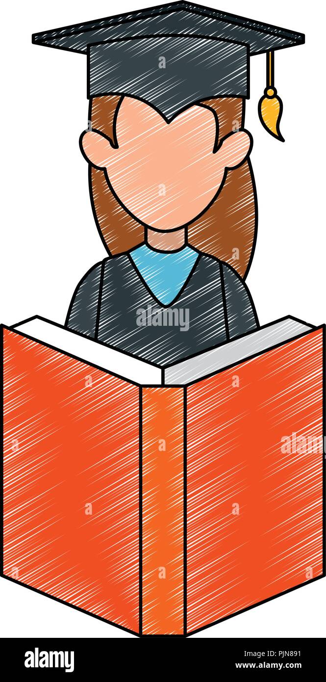 woman student graduated with book Stock Vector Image & Art - Alamy