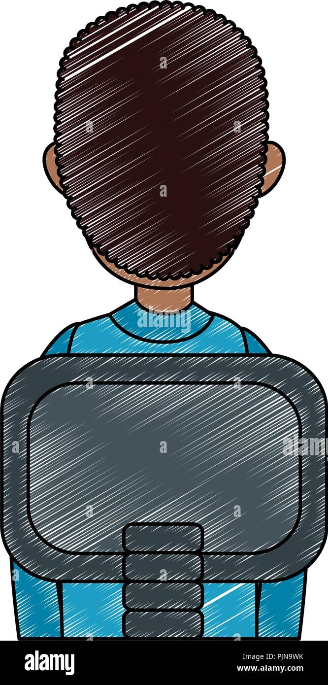 young man sitting on chair on back Stock Vector Image & Art - Alamy