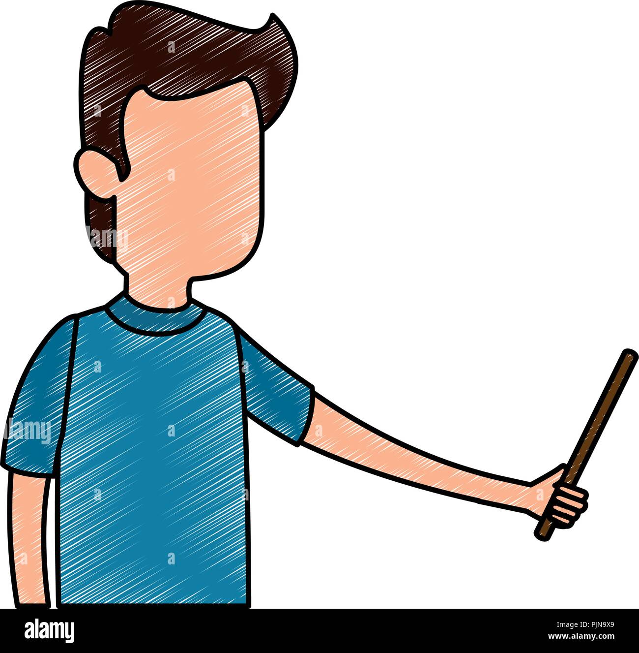 man teaching with pointing character Stock Vector Image & Art - Alamy