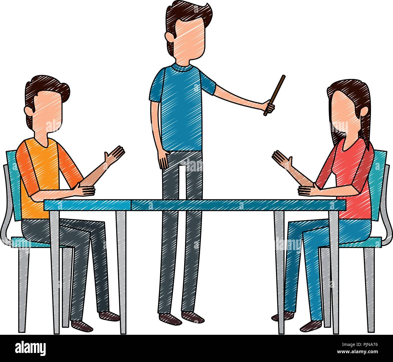 man teaching students characters Stock Vector Image & Art - Alamy