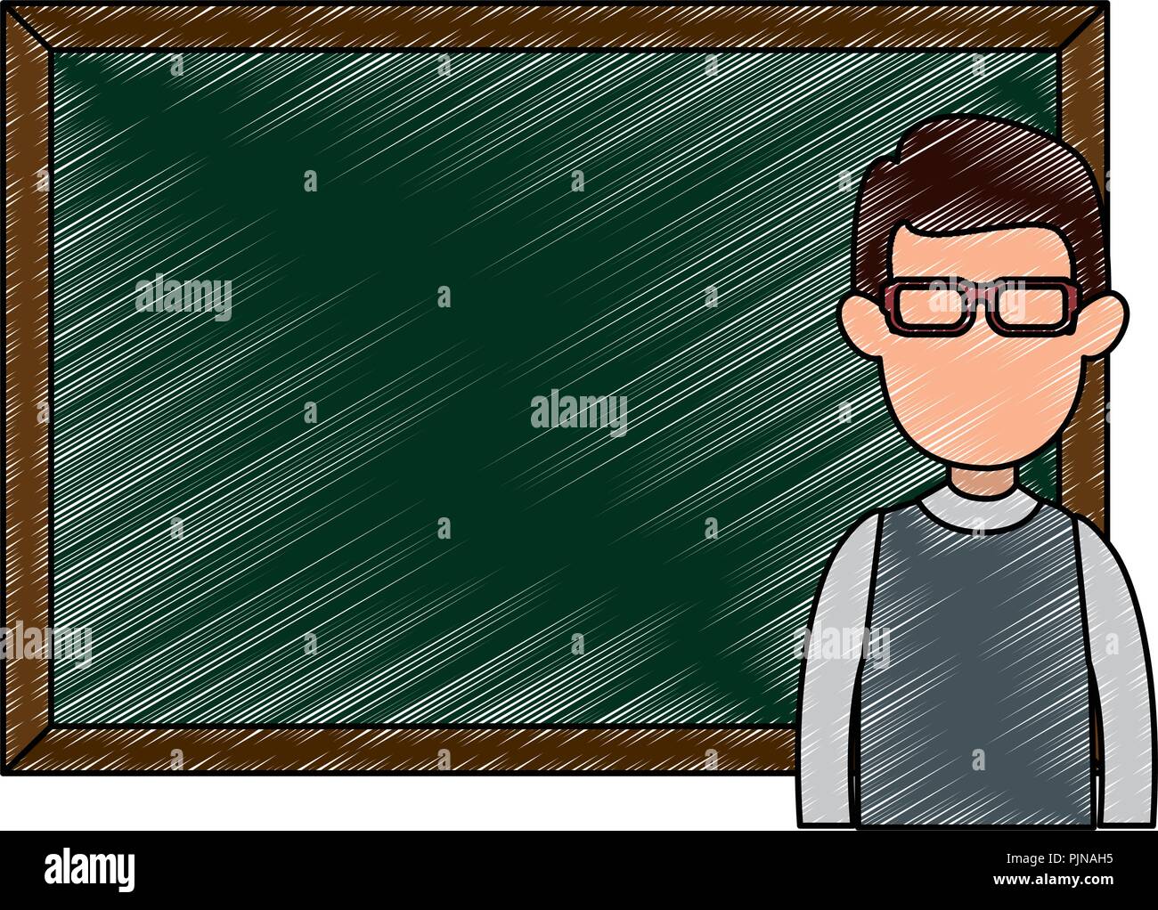 man teaching with chalkboard character Stock Vector Image & Art - Alamy