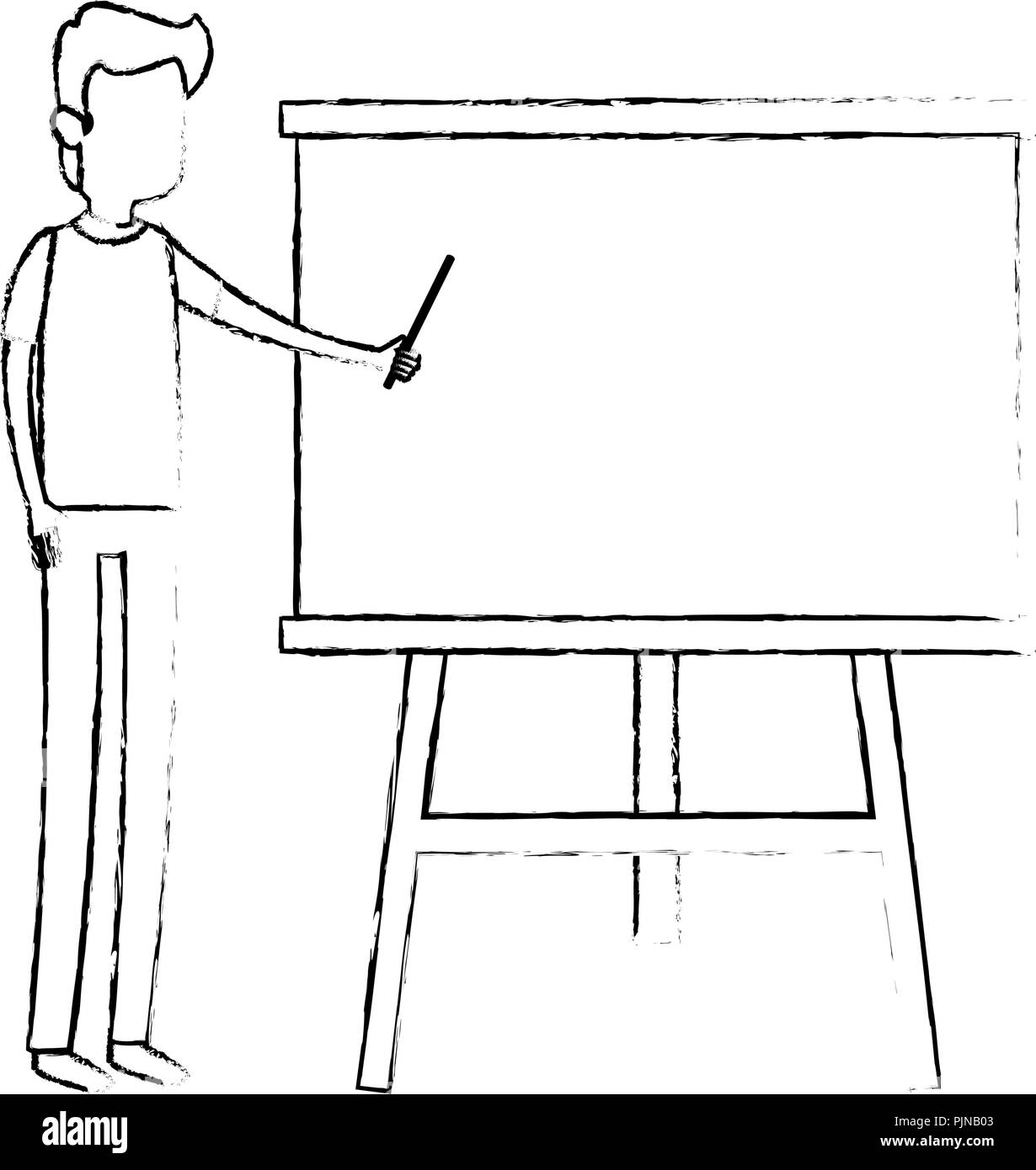 man teaching with paperboard character Stock Vector Image & Art - Alamy