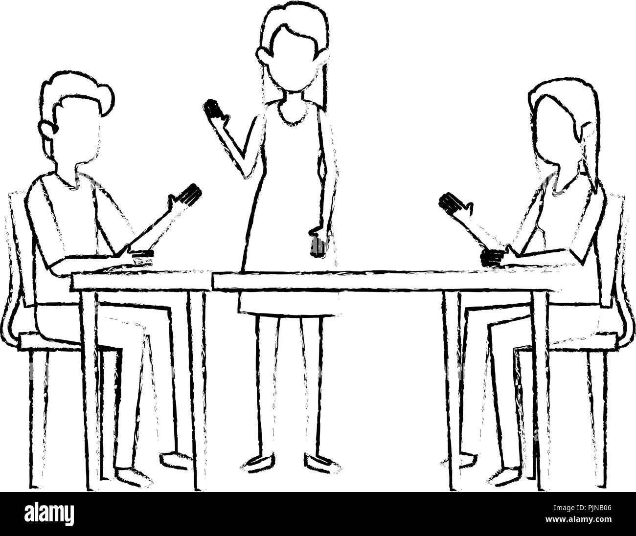 woman teaching students characters Stock Vector Image & Art - Alamy