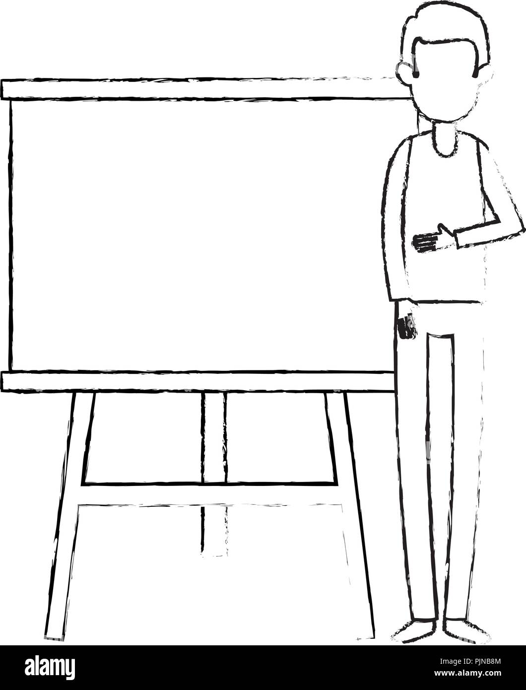 man teaching with paperboard character Stock Vector Image & Art - Alamy