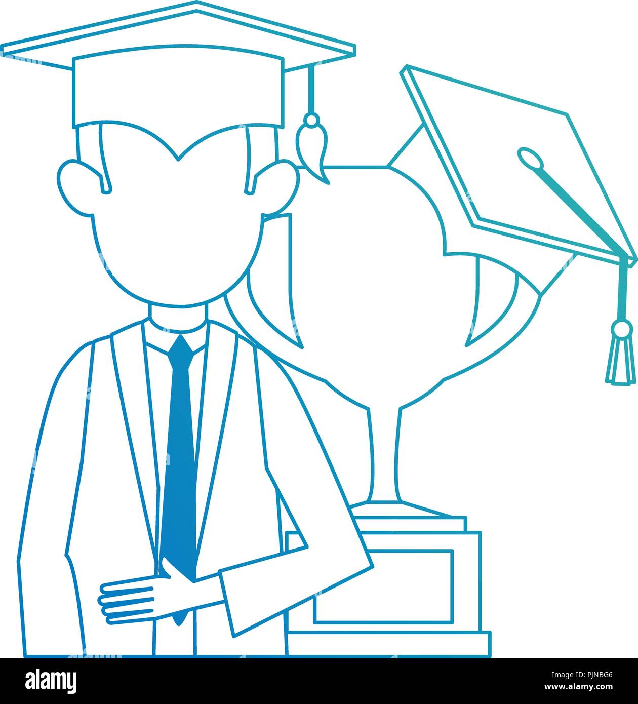 student graduated with trophy cup Stock Vector Image & Art - Alamy