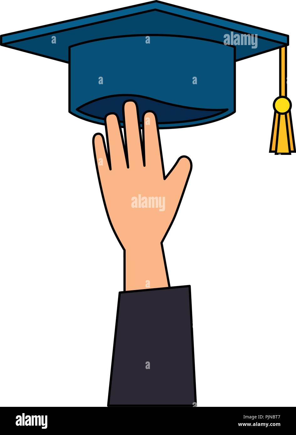 hand with graduation hat Stock Vector Image & Art - Alamy