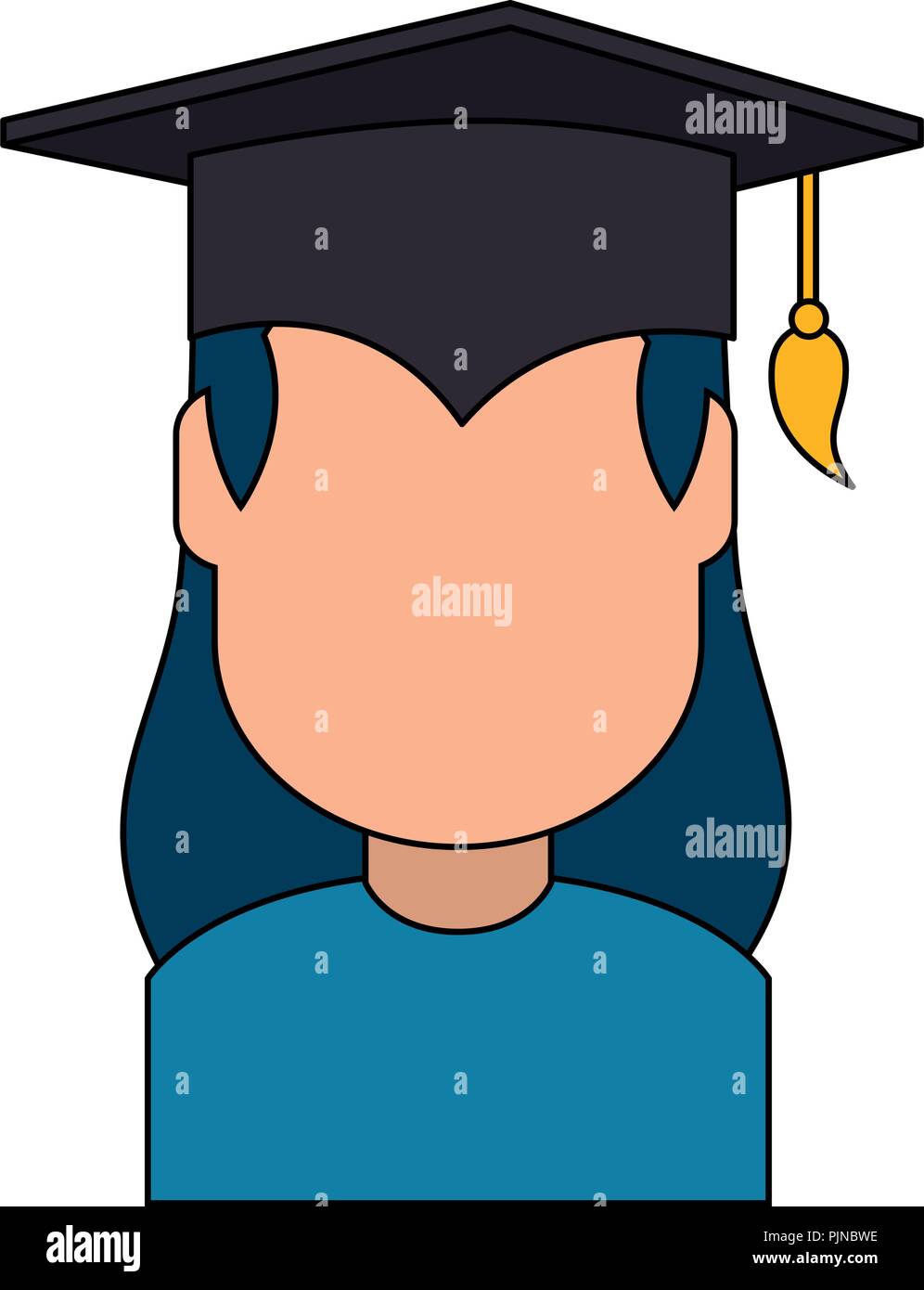 woman student graduated avatar character Stock Vector Image & Art - Alamy