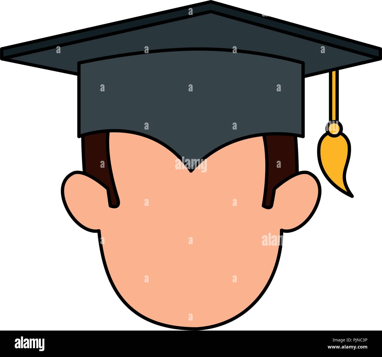 student graduated head avatar character Stock Vector Image & Art - Alamy
