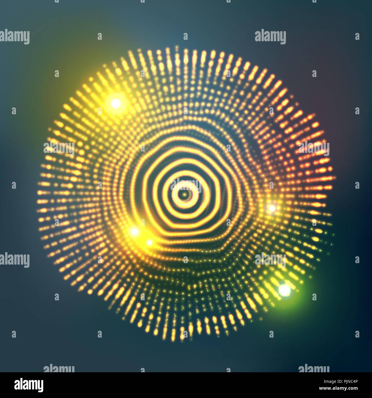 Glowing Abstract Sphere Vector. Cyber Music. Light Effect. Illustration ...
