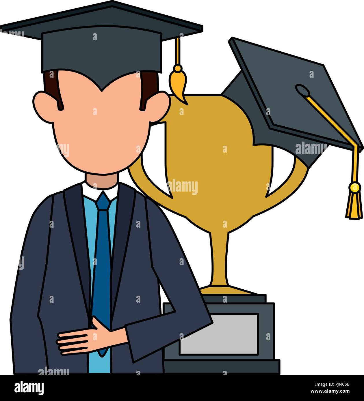 student graduated with trophy cup Stock Vector Image & Art - Alamy