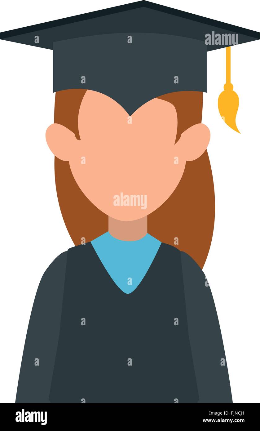 woman student graduated avatar character Stock Vector Image & Art - Alamy