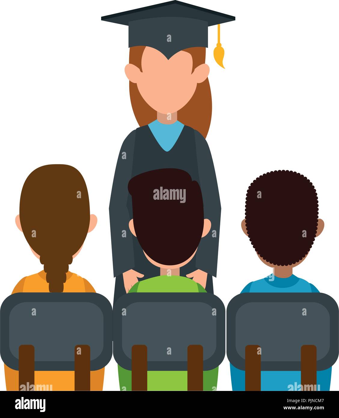 woman student graduated with students class Stock Vector Image & Art ...