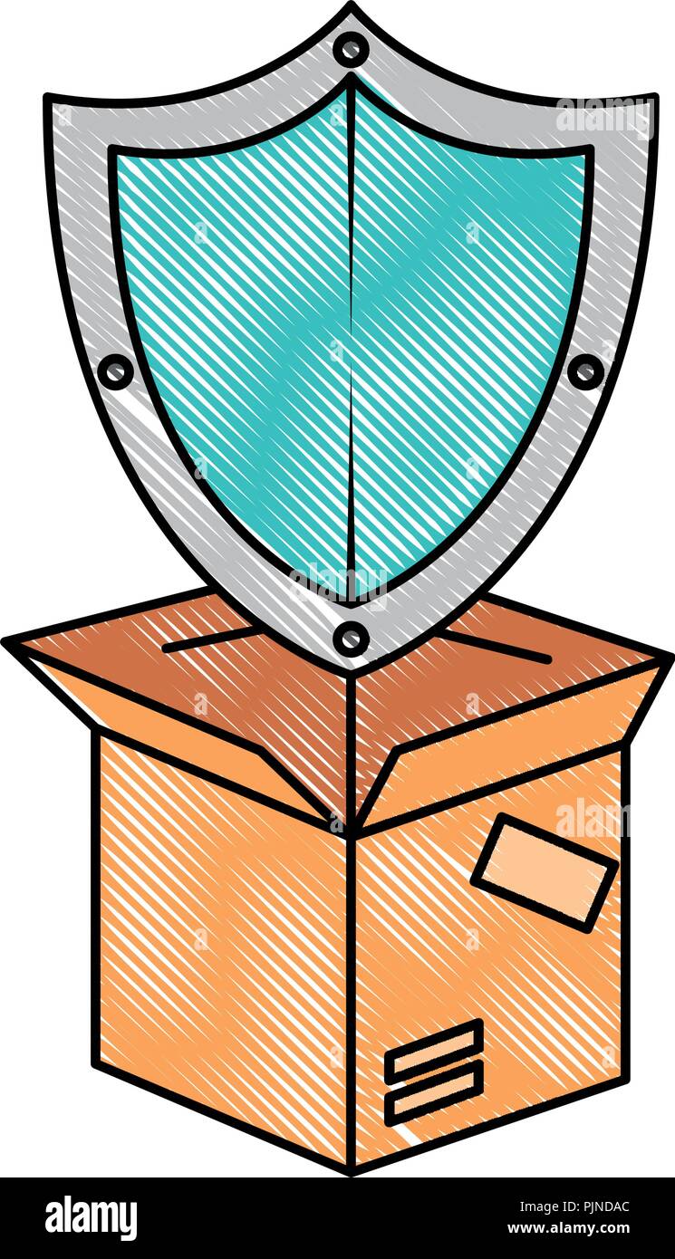 packing box carton with shield Stock Vector Image & Art - Alamy