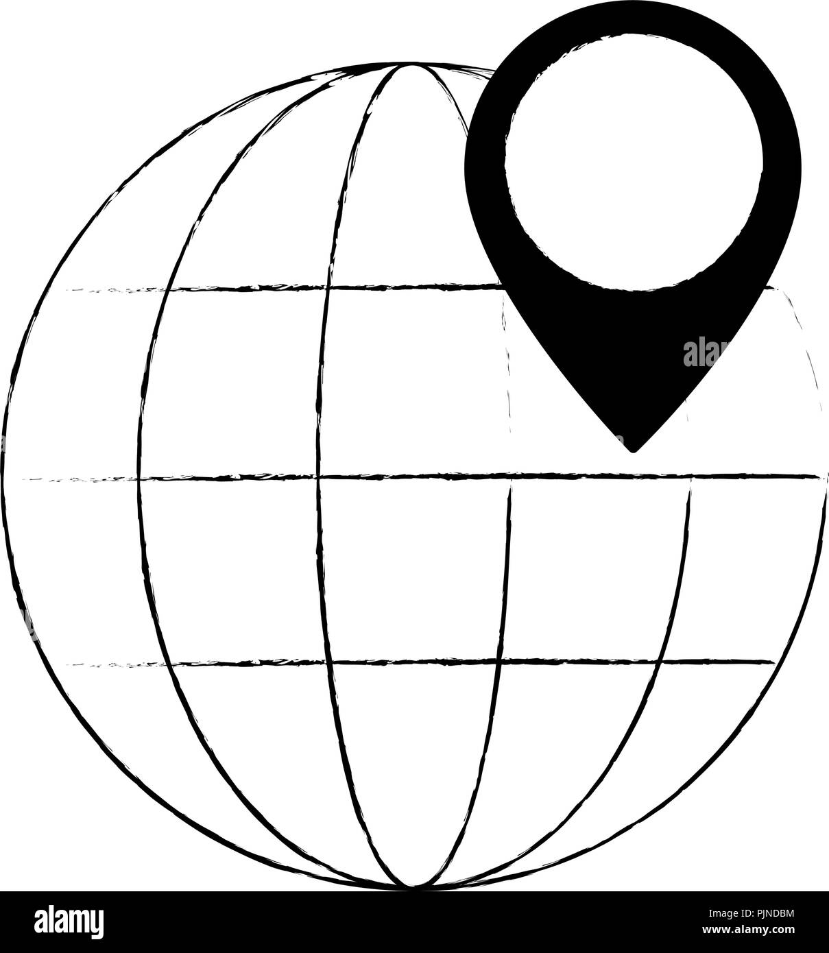 sphere planet with pin location Stock Vector Image & Art - Alamy