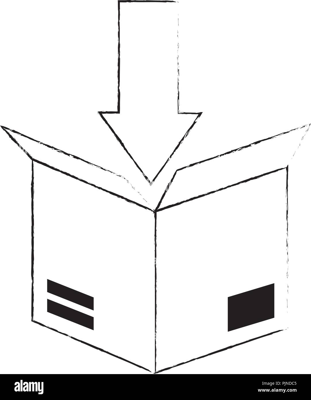 packing box carton with arrow down Stock Vector Image & Art - Alamy