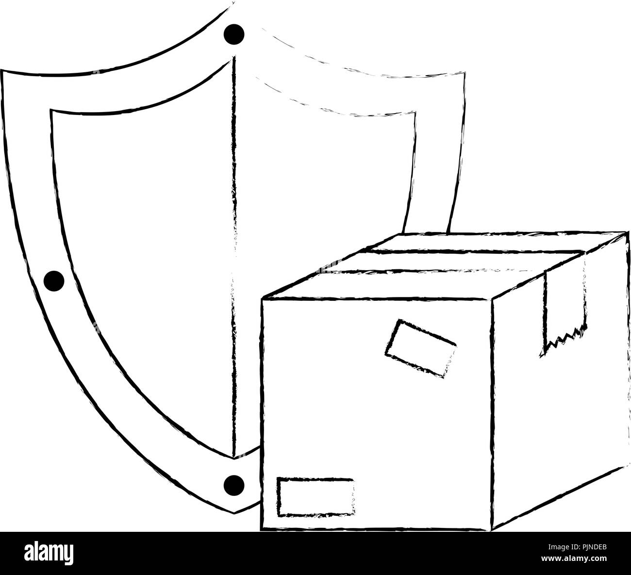 packing box carton with shield Stock Vector Image & Art - Alamy