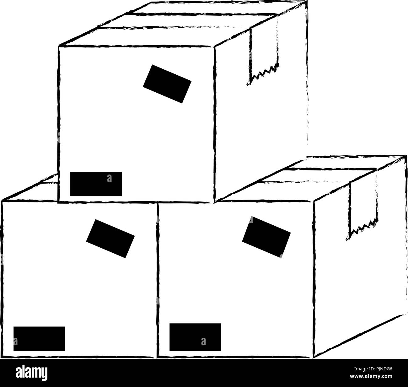 pile packing boxes carton Stock Vector Image & Art - Alamy