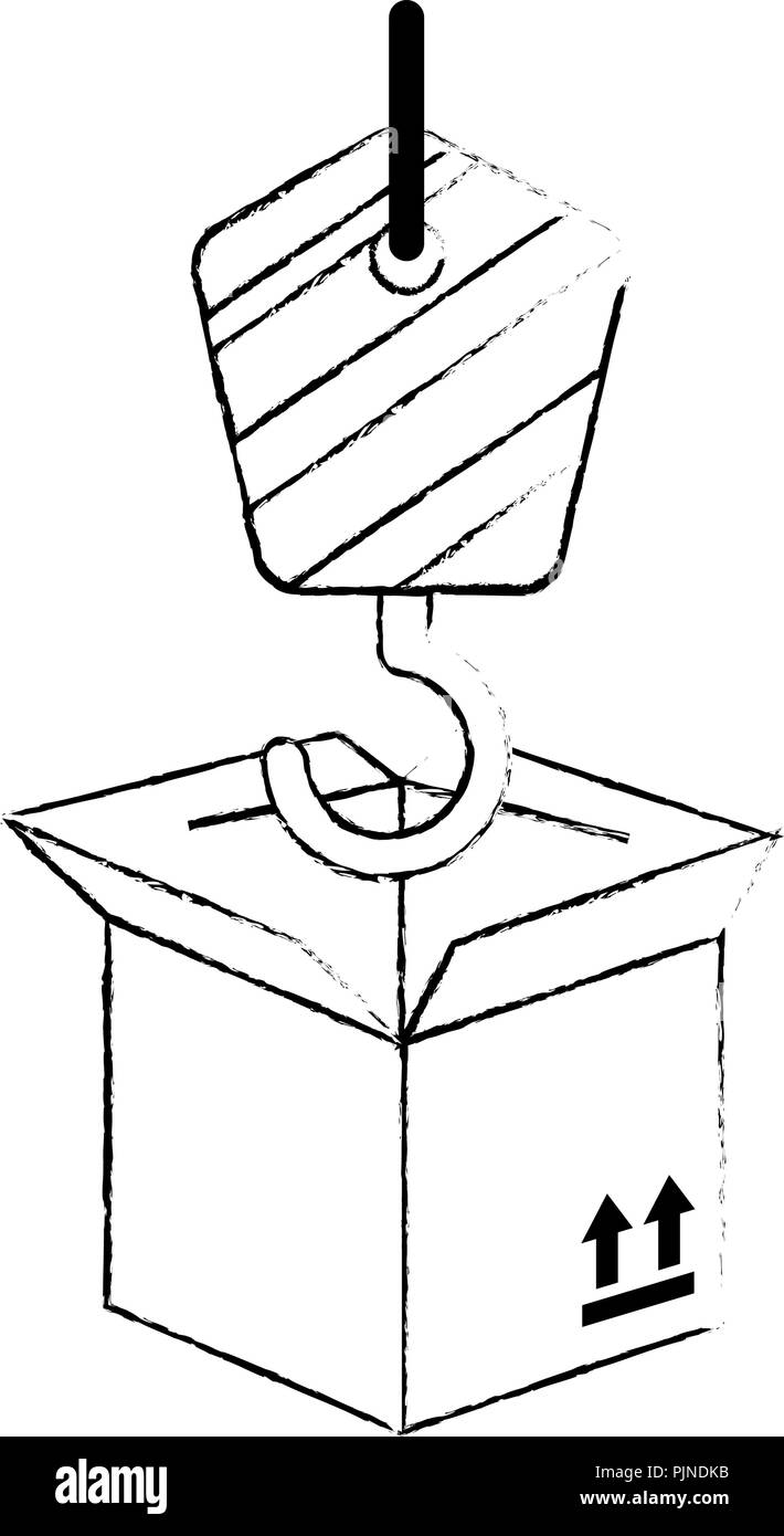 packing box carton with crane hook Stock Vector Image & Art - Alamy
