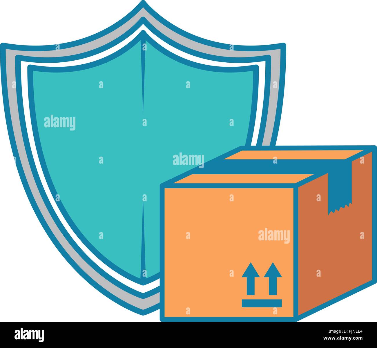 packing box carton with shield Stock Vector Image & Art - Alamy
