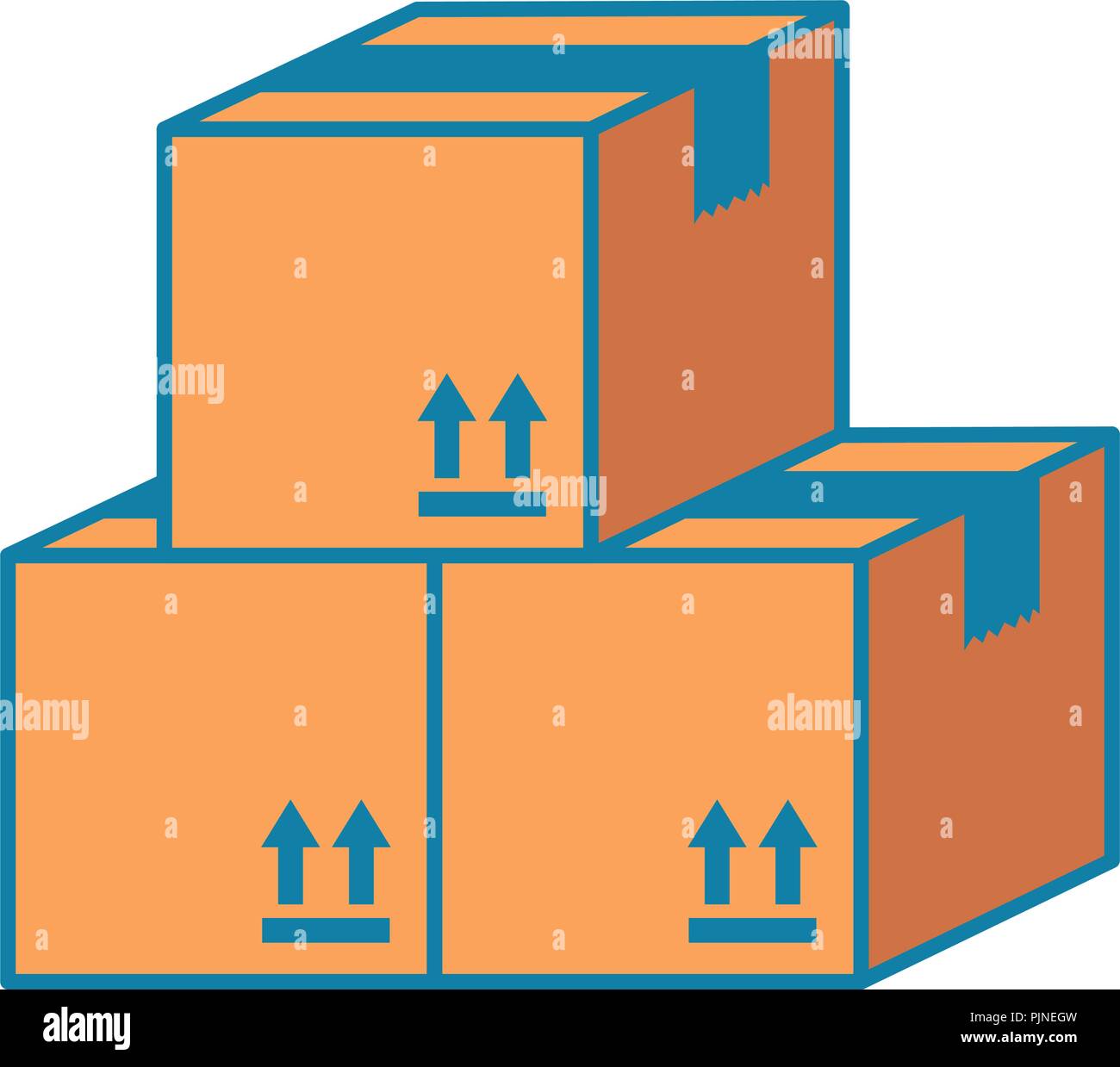 pile packing boxes carton Stock Vector Image & Art - Alamy