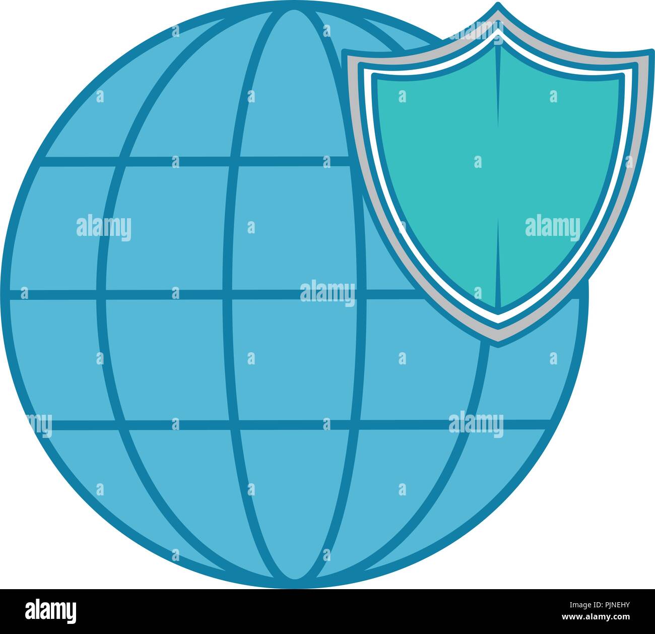 sphere planet with shield Stock Vector Image & Art - Alamy