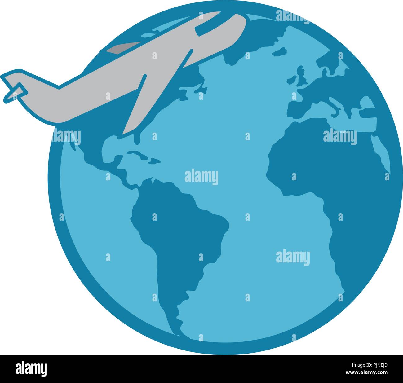 world planet earth with airplane Stock Vector Image & Art - Alamy