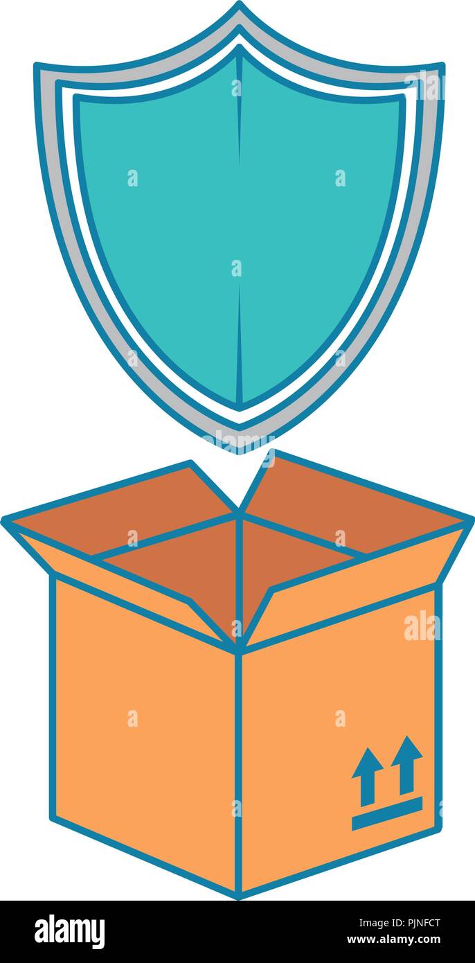 packing box carton with shield Stock Vector Image & Art - Alamy