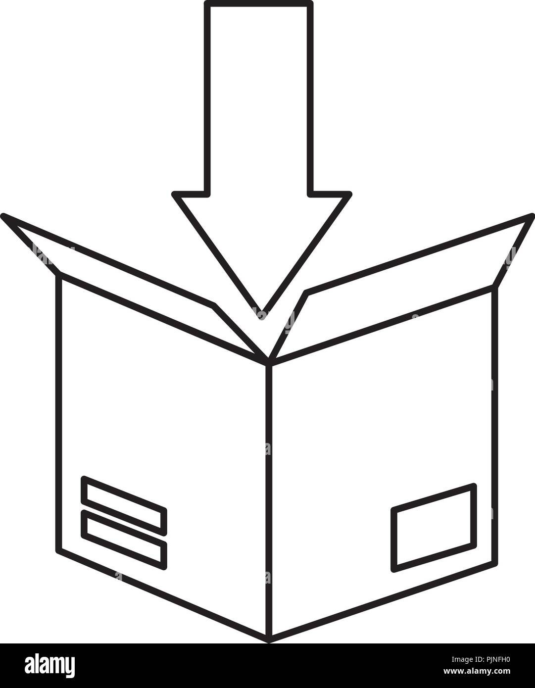 packing box carton with arrow down Stock Vector Image & Art - Alamy