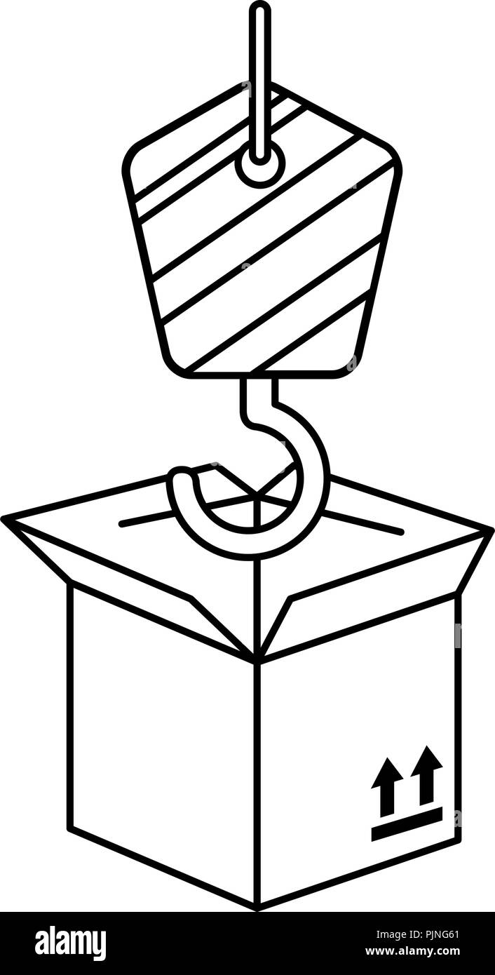 packing box carton with crane hook Stock Vector Image & Art - Alamy