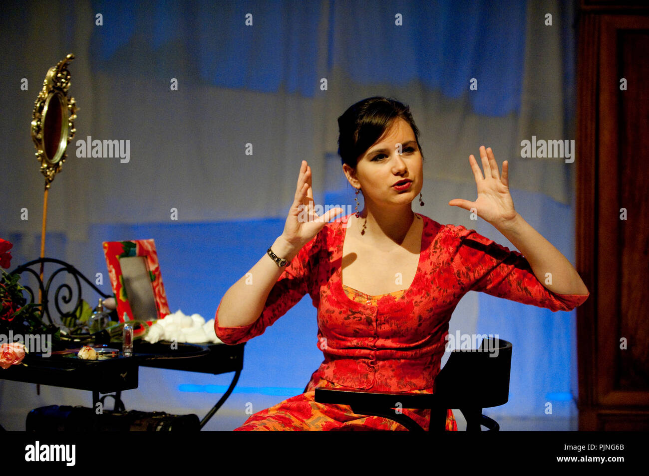 Theatre director Sarah Moens Ionesco's project Iedereen Wakker (Belgium, 15/04/2009 Stock Photo ...