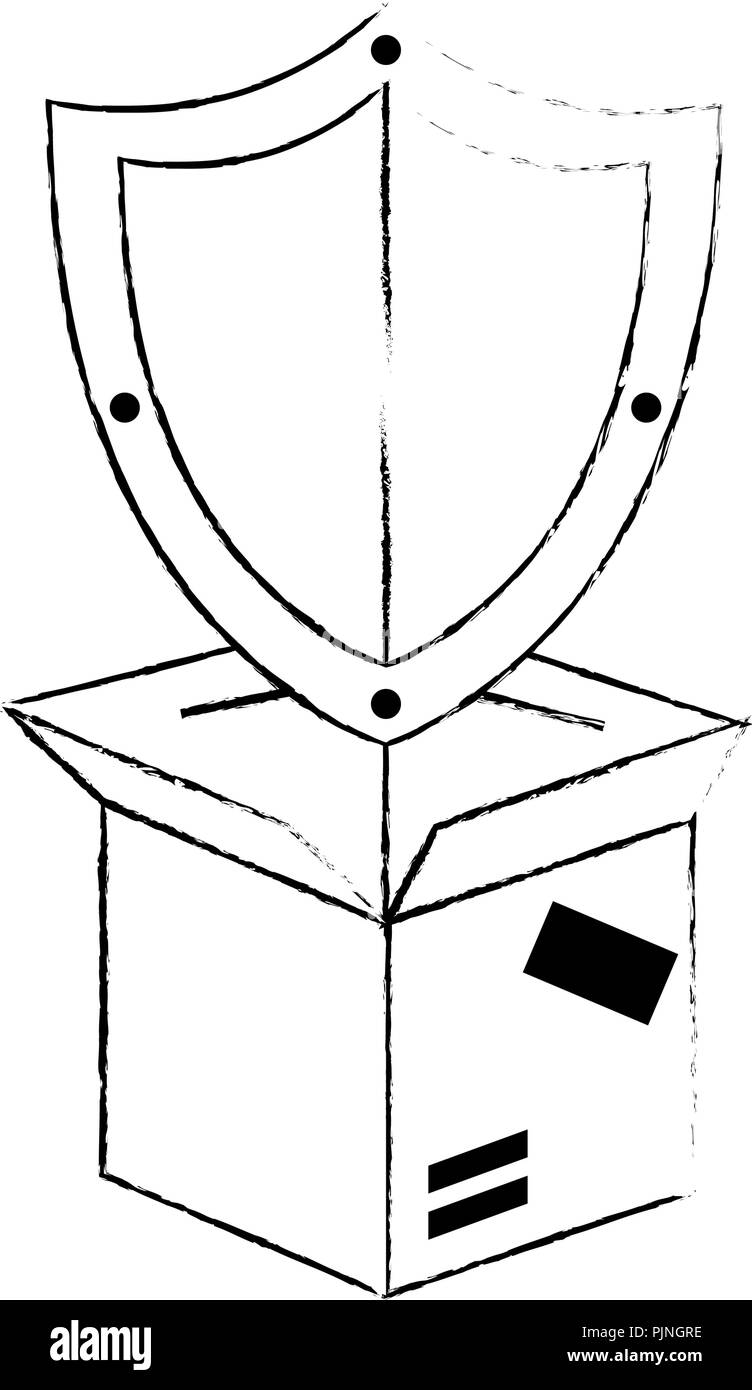 packing box carton with shield Stock Vector Image & Art - Alamy