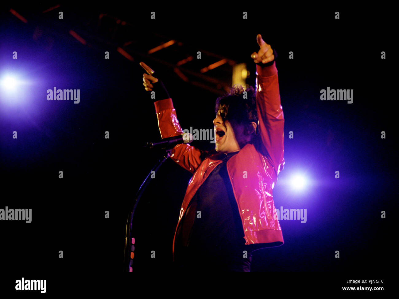 French rock group Indochine performing at their own X-Festival, on top ...