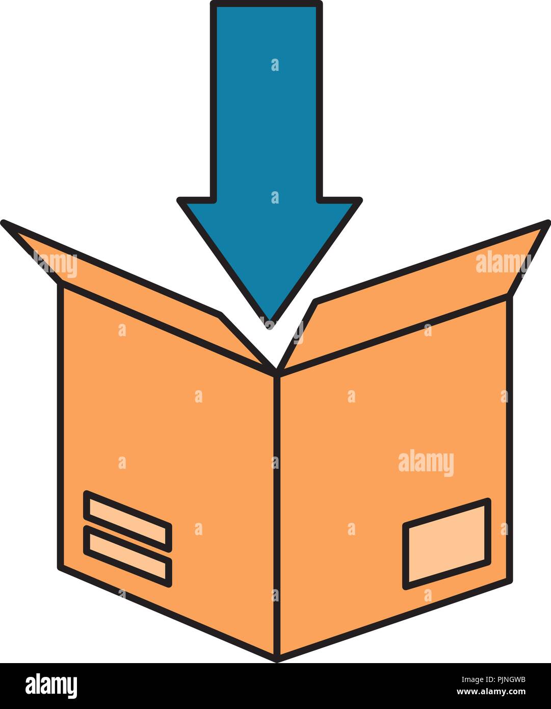 packing box carton with arrow down Stock Vector Image & Art - Alamy