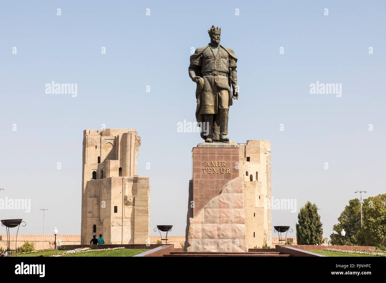 The monument to the Turco-Mongol conqueror Amir Timur in Shahrisabz ...