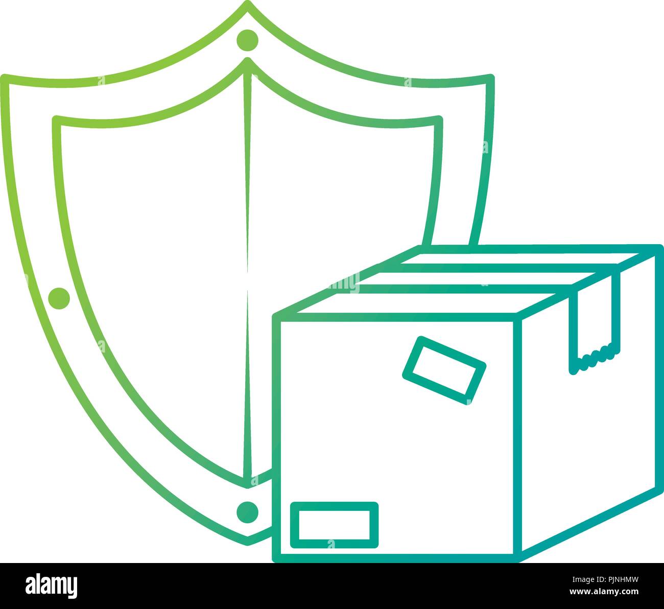 packing box carton with shield Stock Vector Image & Art - Alamy