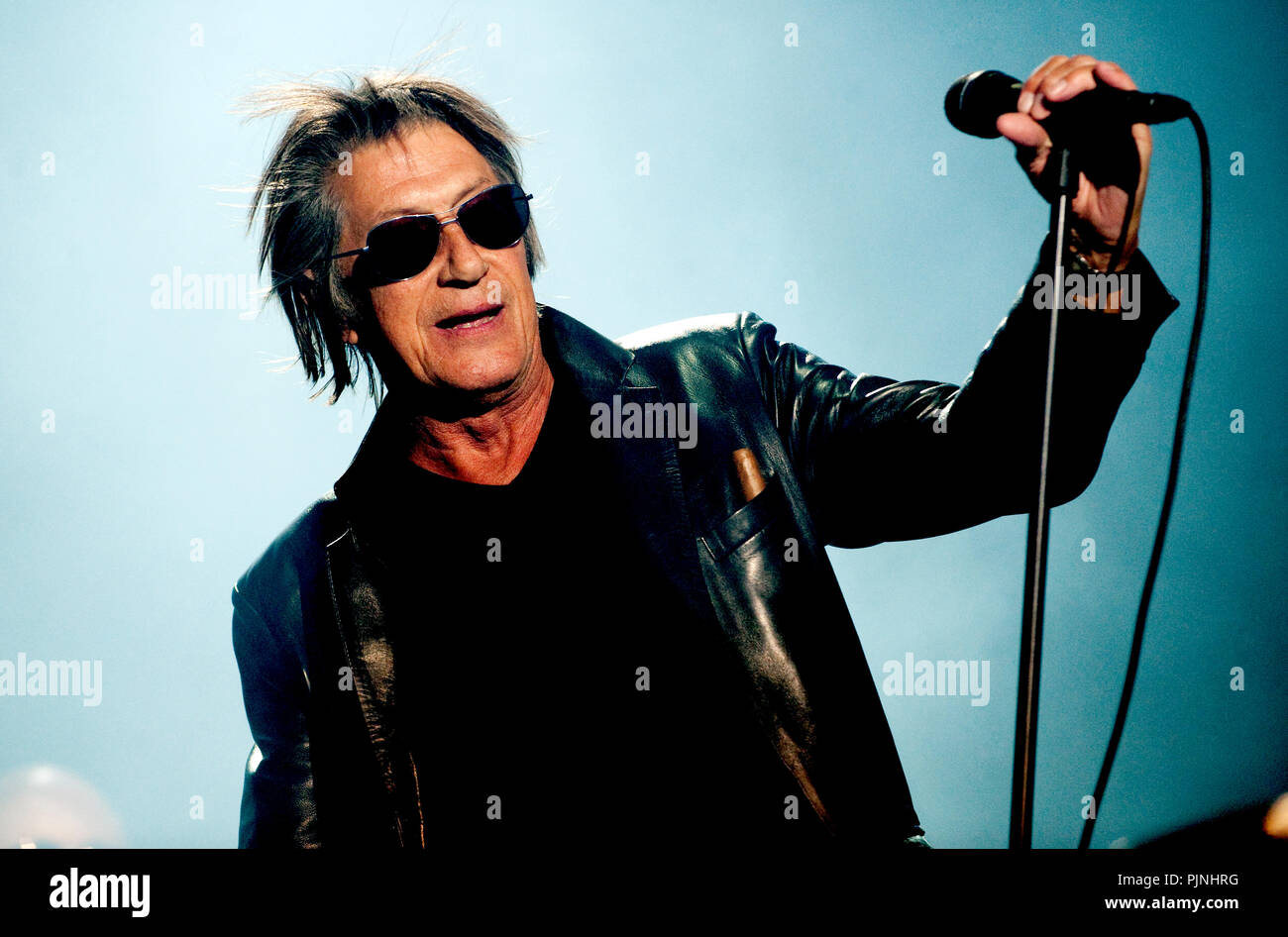 French singer Jacques Dutronc in concert at the Francofolies festival ...