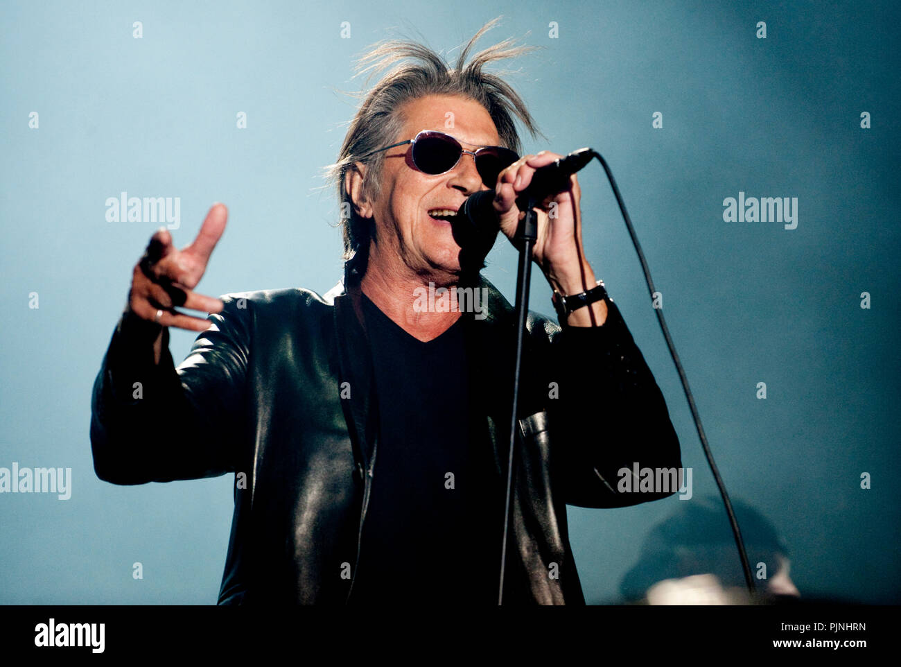French singer Jacques Dutronc in concert at the Francofolies festival ...