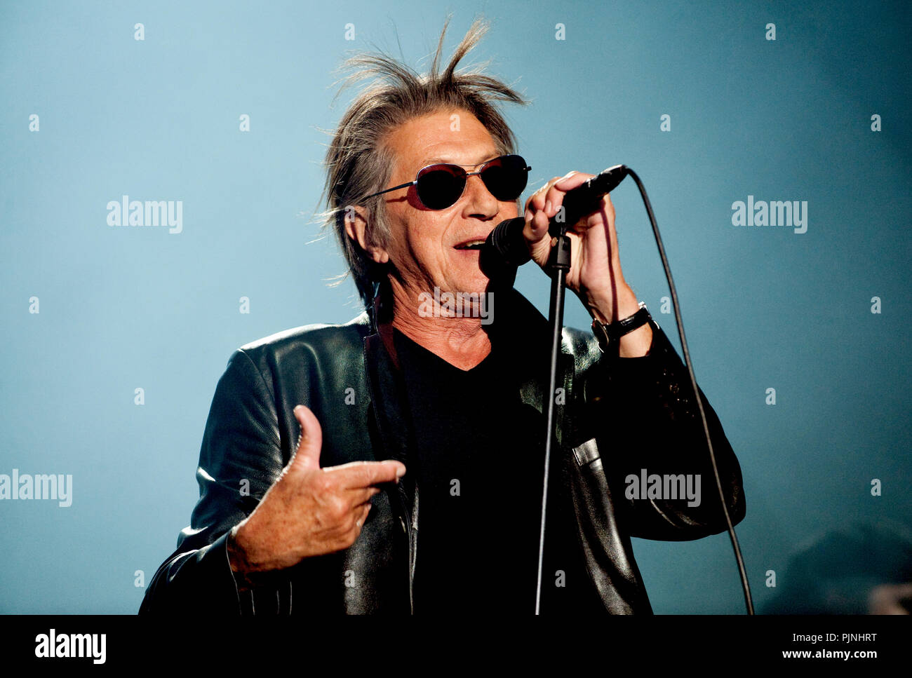 French singer Jacques Dutronc in concert at the Francofolies festival ...