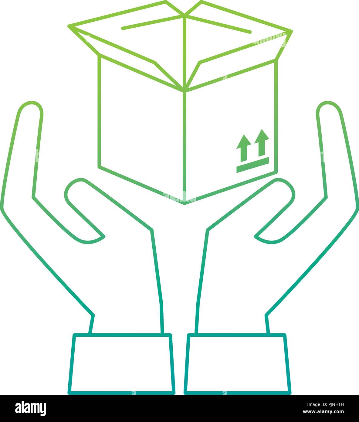 packing box carton with hands protection Stock Vector Image & Art - Alamy