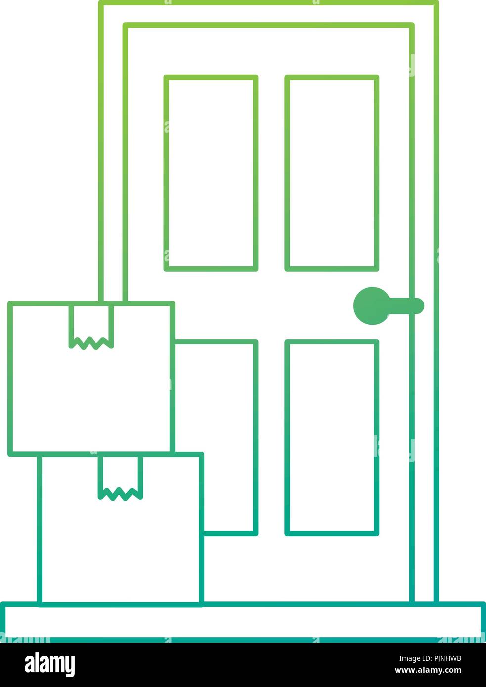 pile packing boxes with door Stock Vector Image & Art - Alamy