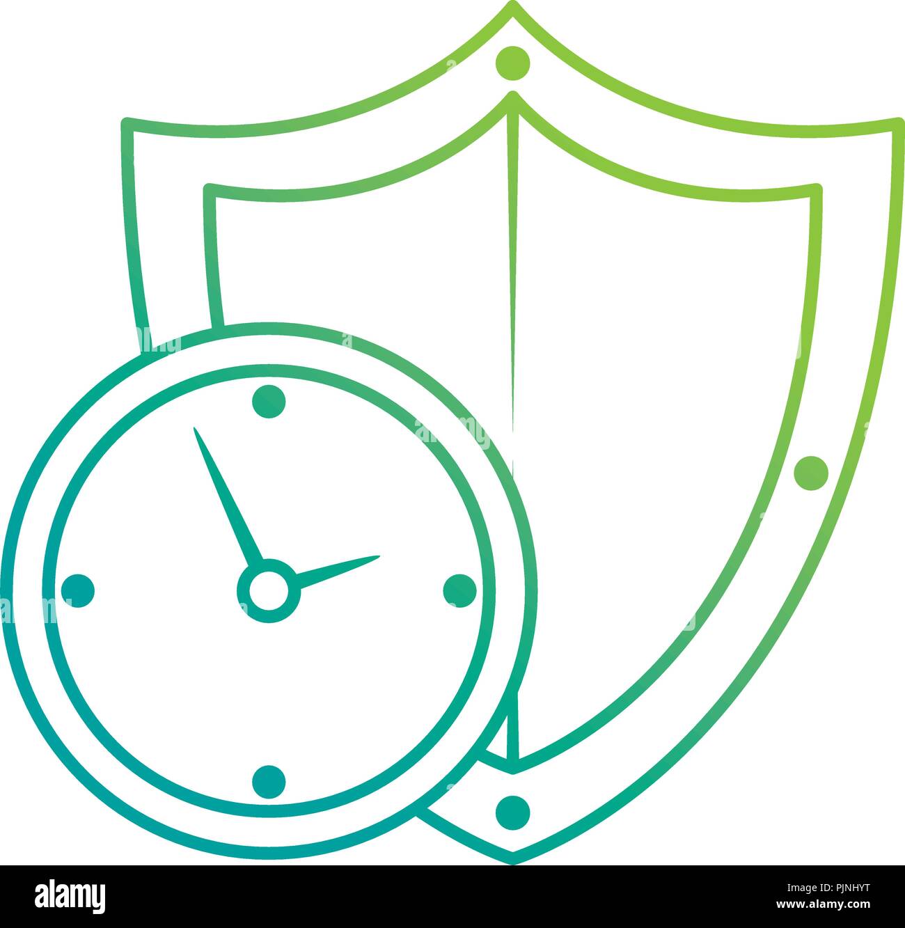 time clock with shield Stock Vector Image & Art - Alamy