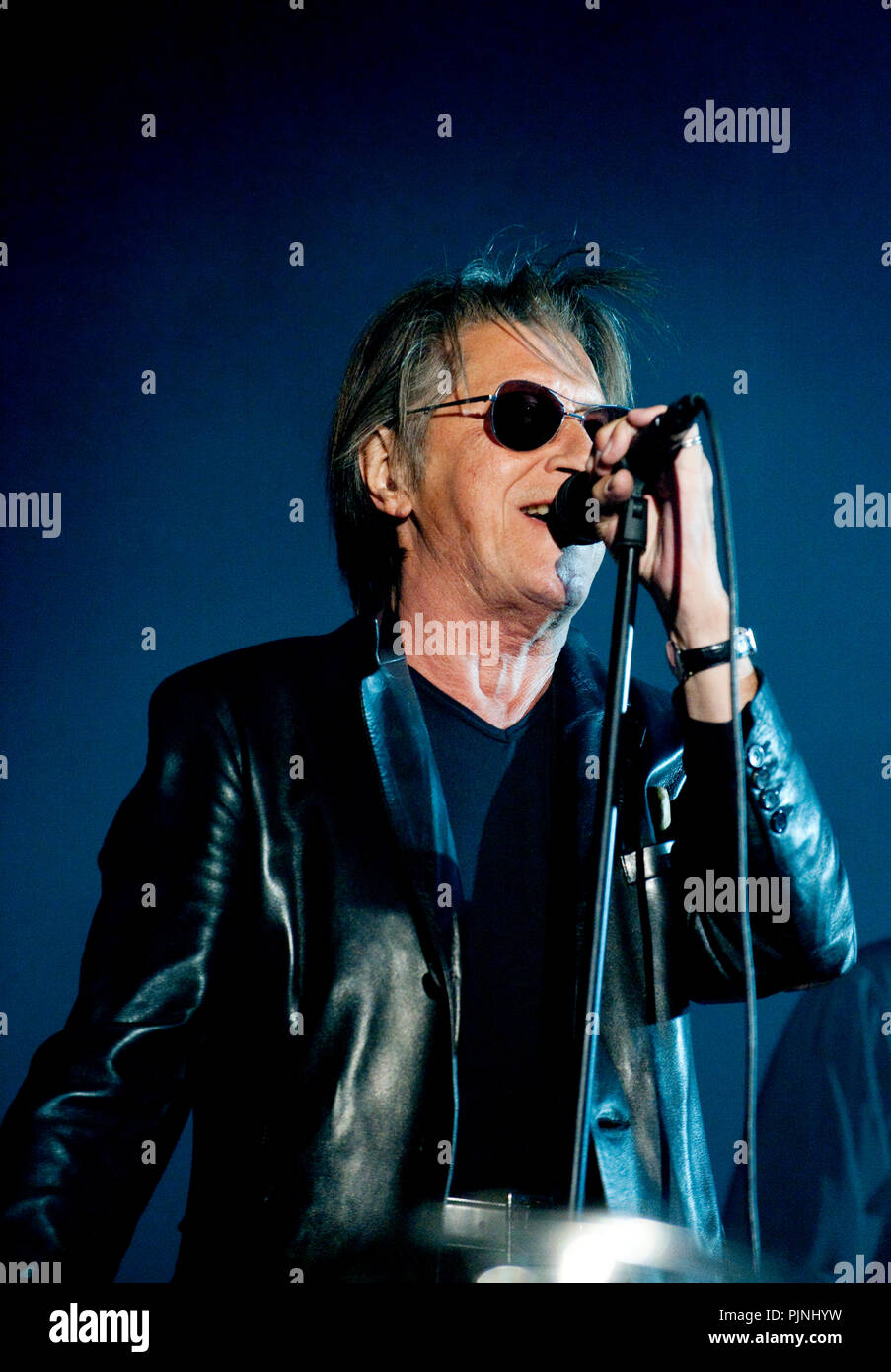 French singer Jacques Dutronc in concert at the Francofolies festival ...