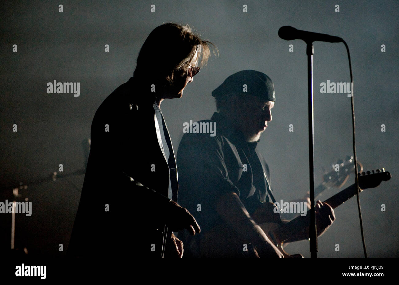 French singer Jacques Dutronc in concert at the Francofolies festival ...