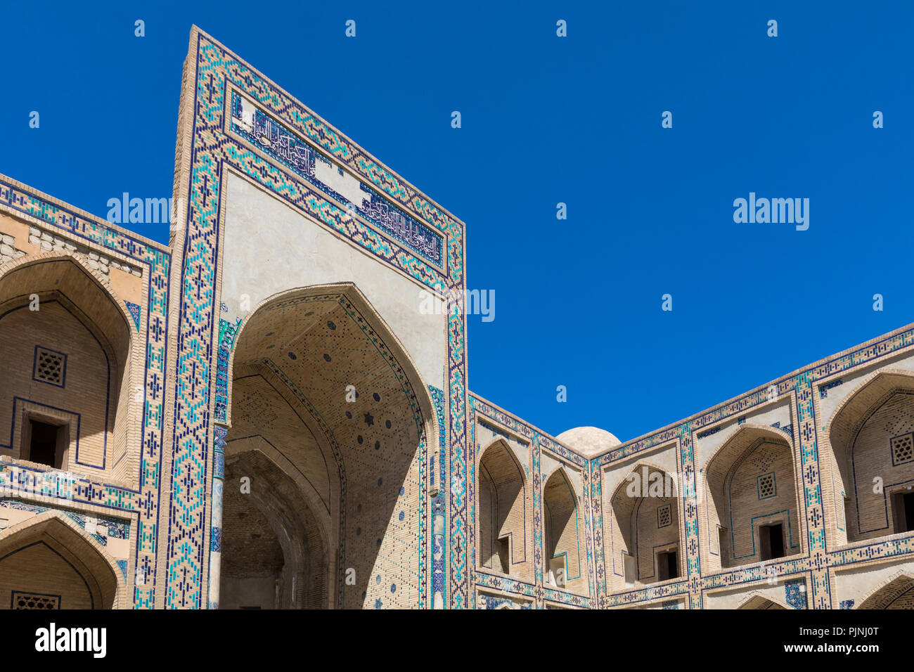 Madrasa facade in Bukhara, Uzbekistan.Traditional architecture Stock ...