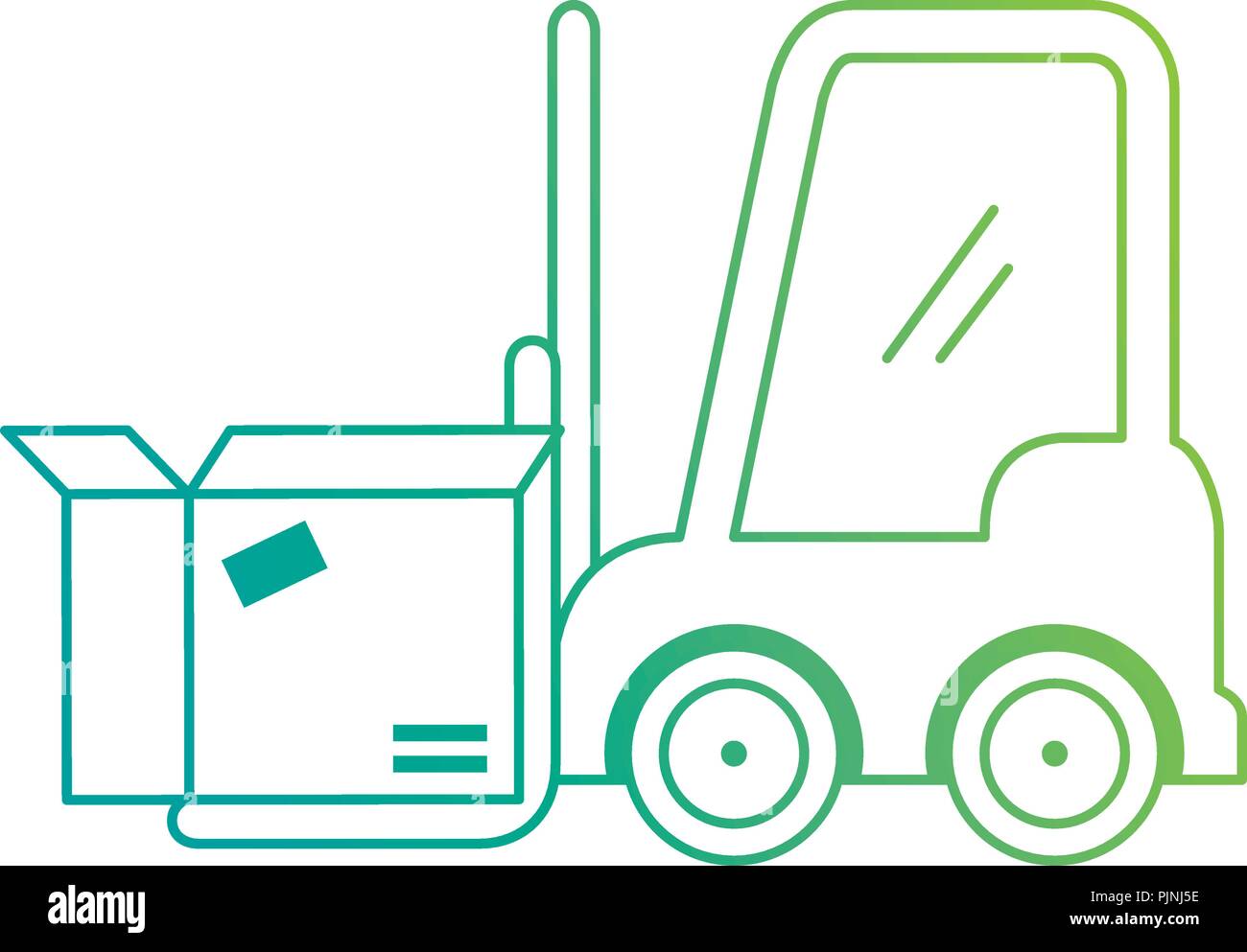 forklift vehicle with boxes Stock Vector Image & Art - Alamy