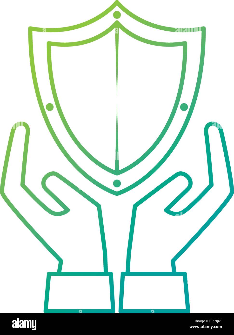 shield guard security with hands Stock Vector Image & Art - Alamy