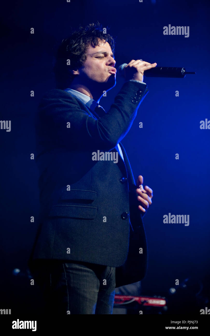British singer Jamie Cullum in concert at the Jazz Middelheim festival ...